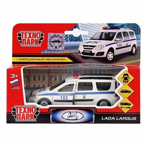 Легковой автомобиль Lada Largus Полиция, 12 см, белый
