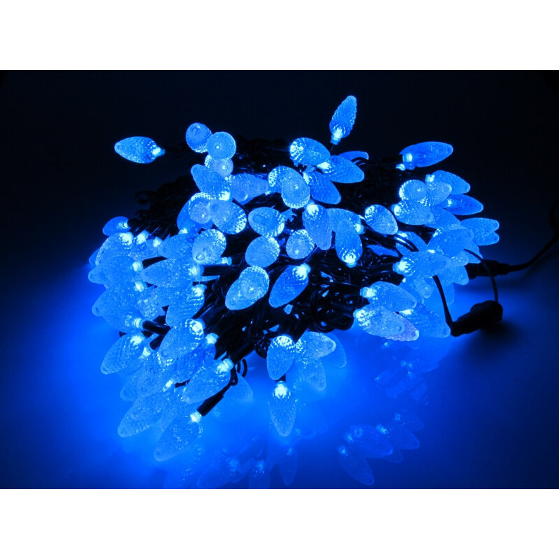 LED-PL-C6-200-4-240V-B Светодиодная гирлянда 20м, 240V, синие LED/насадка Ягодка 3,5х1,7см Neo-Neon