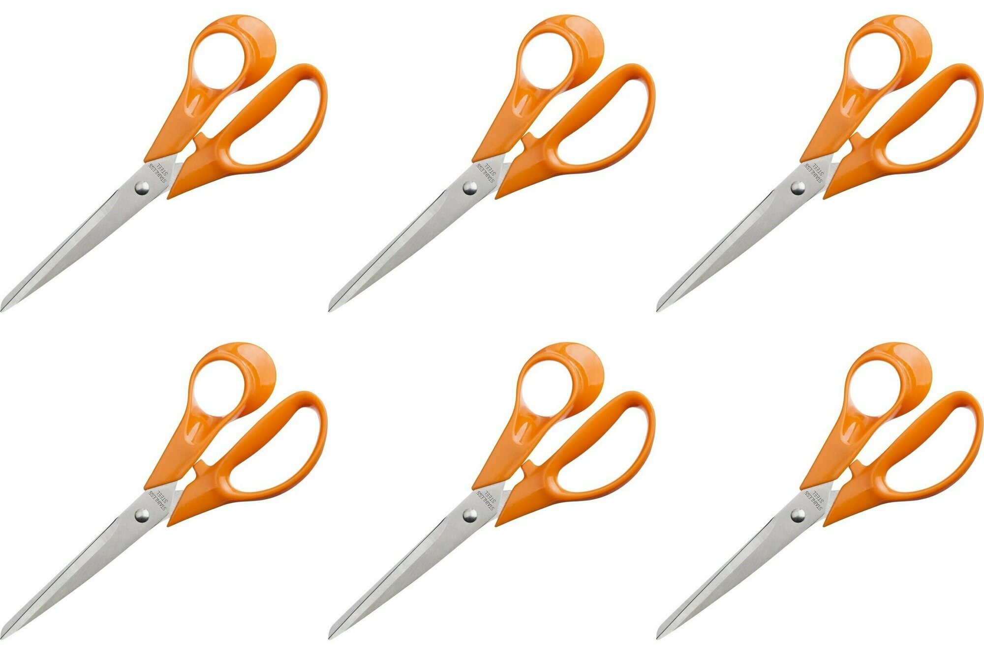 Attache Ножницы Orange С пластиковыми эллиптическими ручками, 177 мм, 6 шт