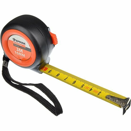 Рулетка Ермак Автостоп, ABS пластик, 3мх16мм