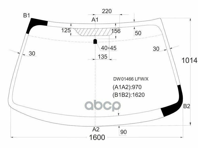 Стекло лобовое Chrysler 300M 98-04 / Concorde 98-04 XYG арт. DW01466 LFW/X