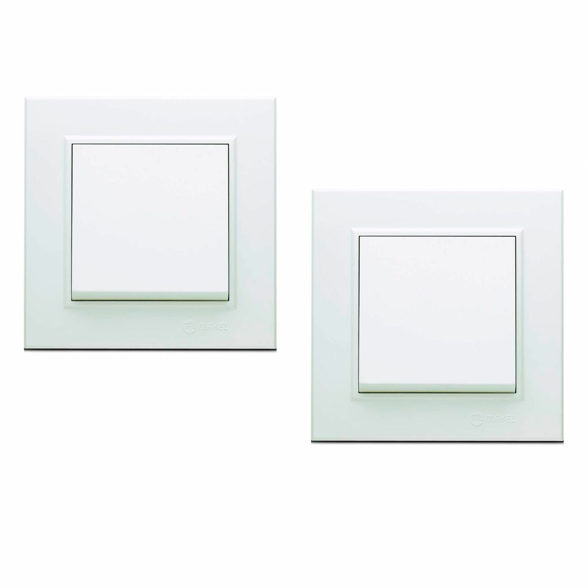 Выключатель 1 клавиша белый Макел Karea 56001001 - 2 шт.