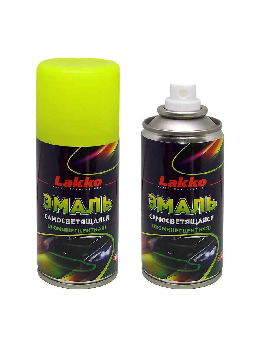Краска Lakko, светящаяся, акрилатная, желто-зеленое свечение, 210 мл