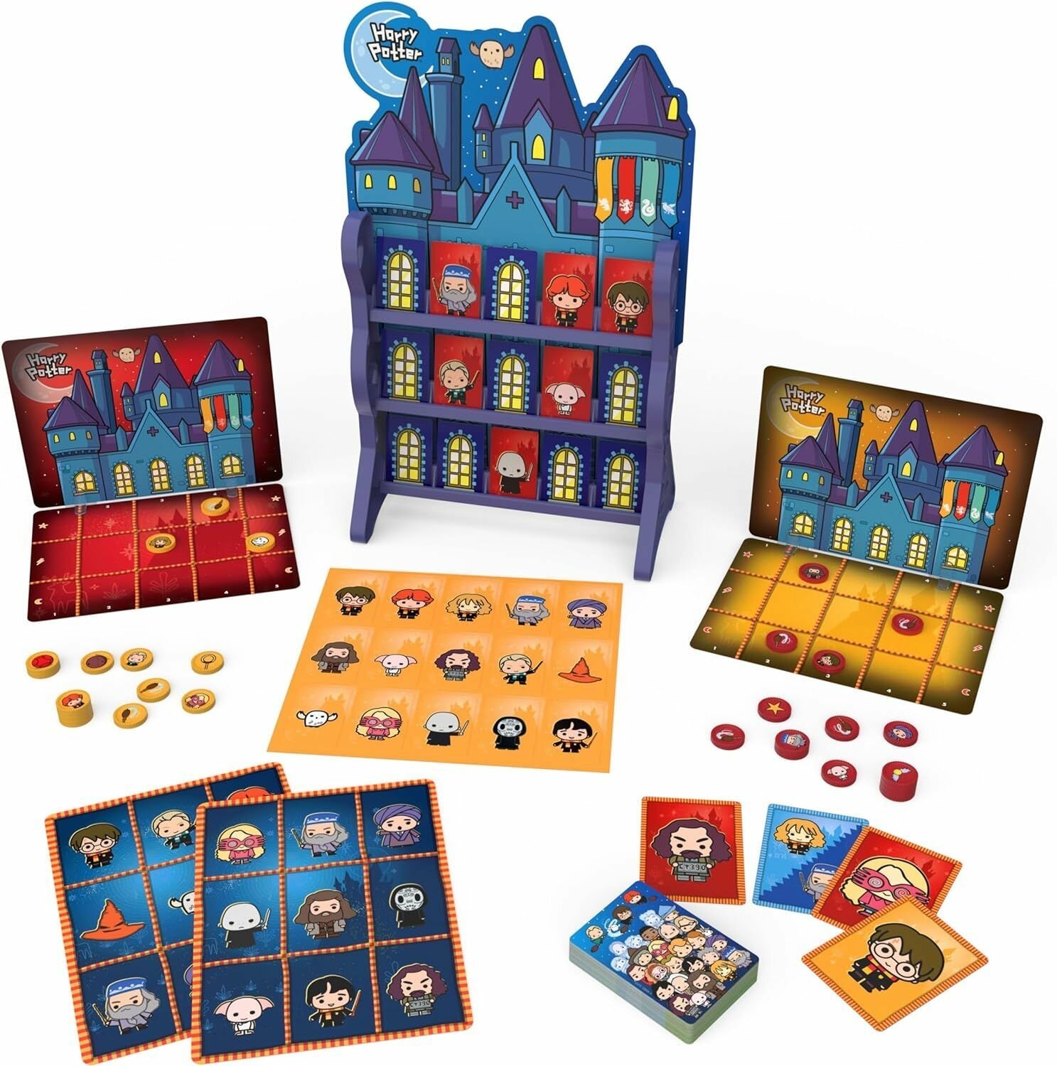 Набор настольных игр Гарри Поттер Wizarding World, Harry Potter HQ Checkers Tic Tac Toe Memory Match Go Fish Bingo Card Games Фантастические твари (Английское издание)