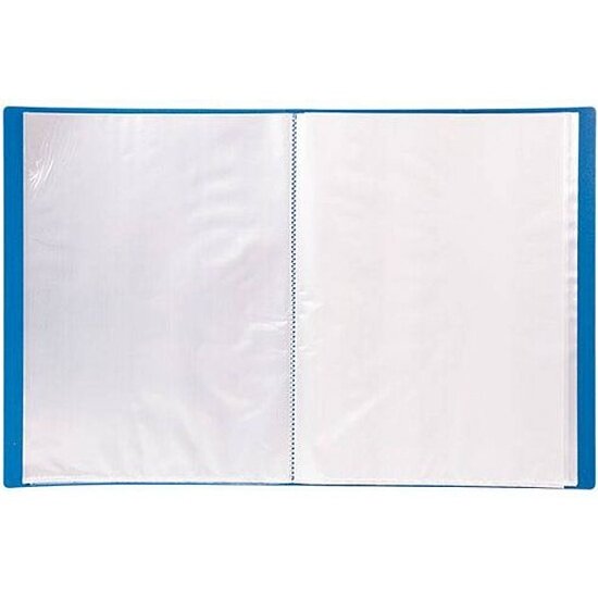 Папка с файлами Lite А4 60 файлов синий пластик 500 мкм