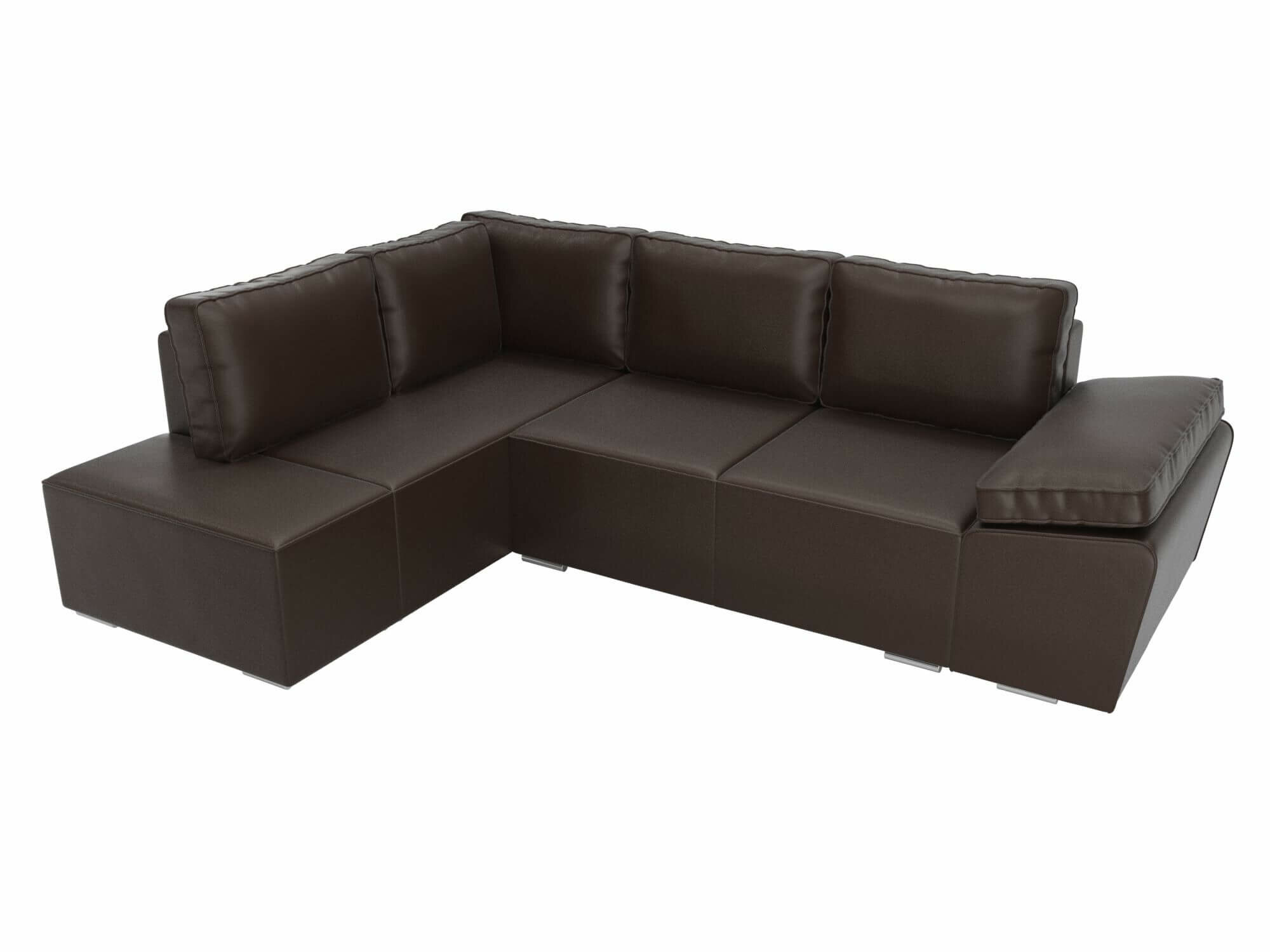 Artum Диван угловой Хавьер, Диван еврокнижка Хавьер эко кожа коричневый левый