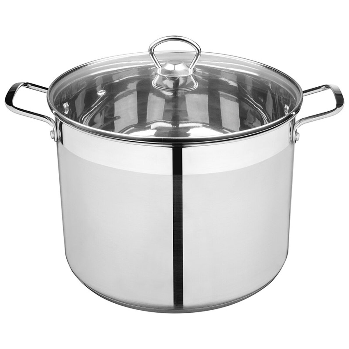 Кастрюля CULINARIA, объем 10,6 л, из нерж стали с крышкой из жаропрочного стекла (105802)