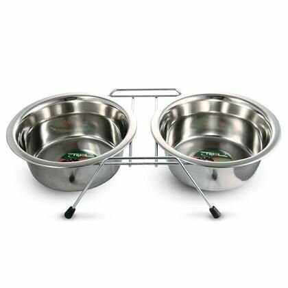 Подставка Triol 9001, для собак, нержавеющая сталь, 2 миски по 0,24 л
