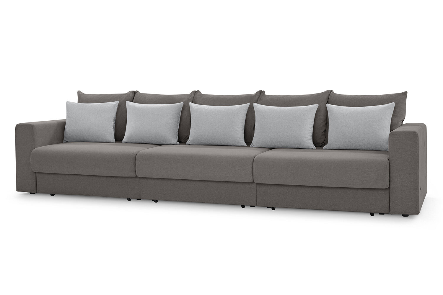 Диван-кровать Hoff Модена, обивка велюр, 343х90х120 см, прямой, цвет серый