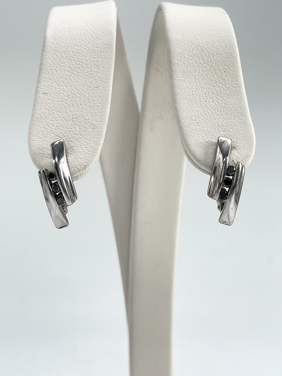 Серьги, серебро, 925 проба, бриллиант