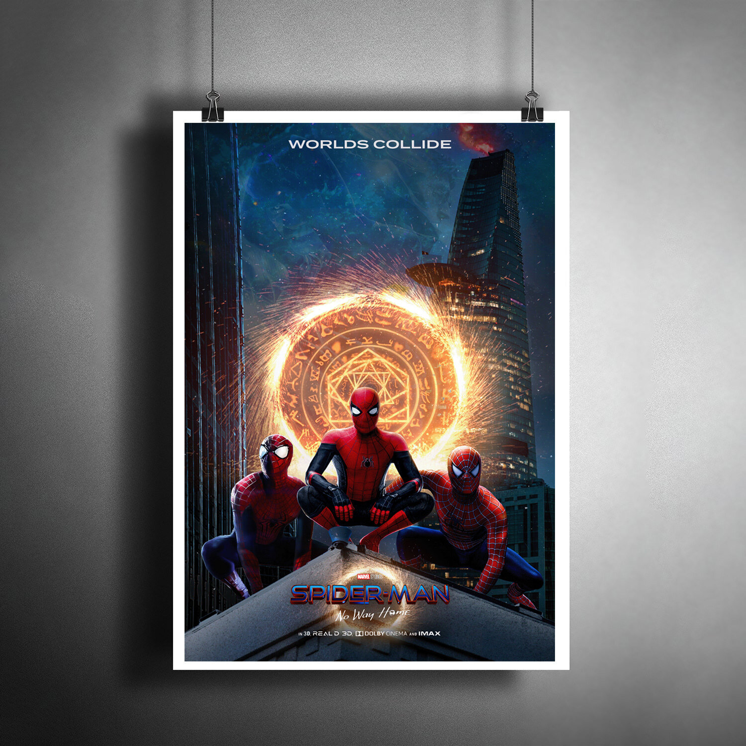 Постер плакат для интерьера "Фильм: Человек-паук: Нет пути домой. Spider-Man: No Way Home (2021). Комиксы Марвел" / A3 (297 x 420 мм)