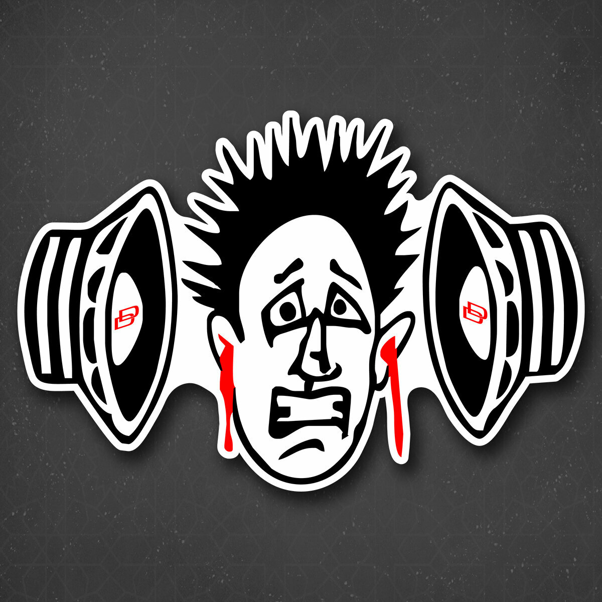 Наклейка на авто "Долбит - Кровь из ушей" 24x16 см