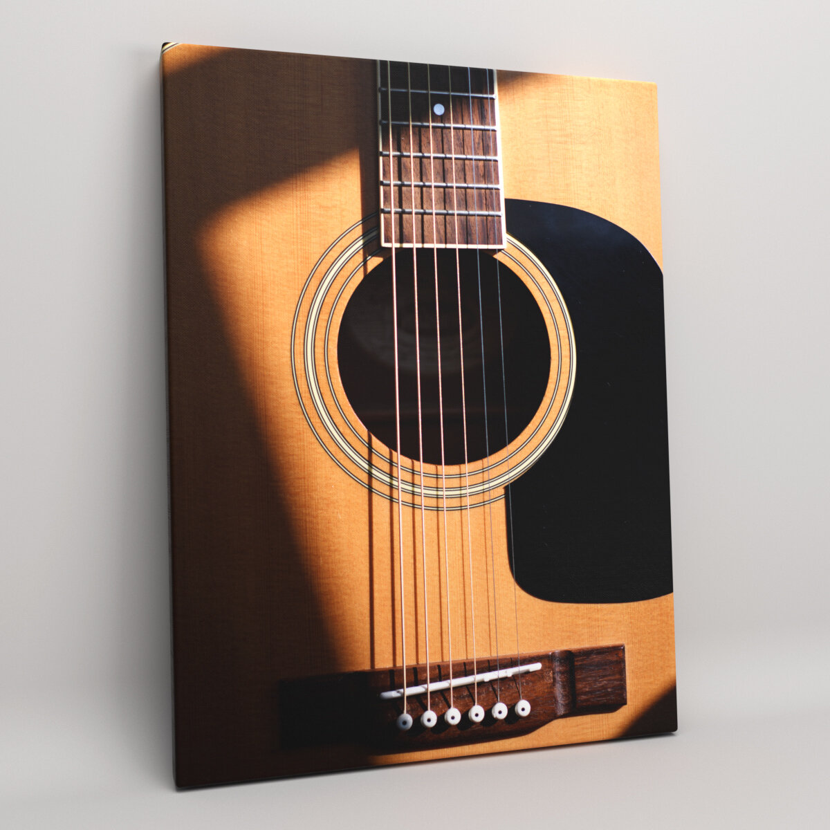 Картина на холсте (интерьерный постер) "Акустическая гитара №2" музыка и музыкальные инструменты, с деревянным подрамником, размер 45x60 см