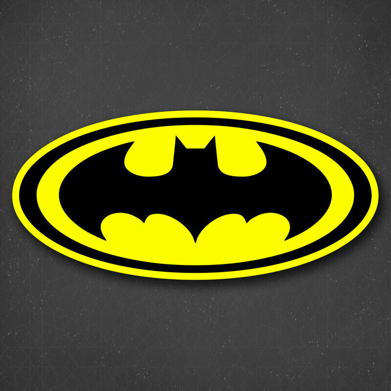 Наклейка на авто "Лого летучая мышь Бэтмен" 24x11 см