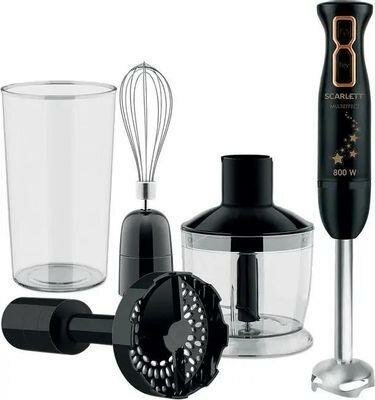 Блендер погружной SCARLETT SC-HB42M45 800Вт, черный/золотистый