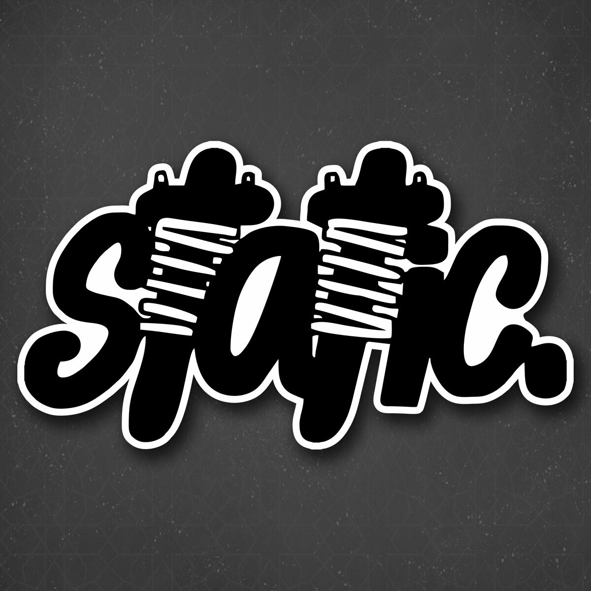 Наклейка на авто "STATIC - статический" 24x13 см