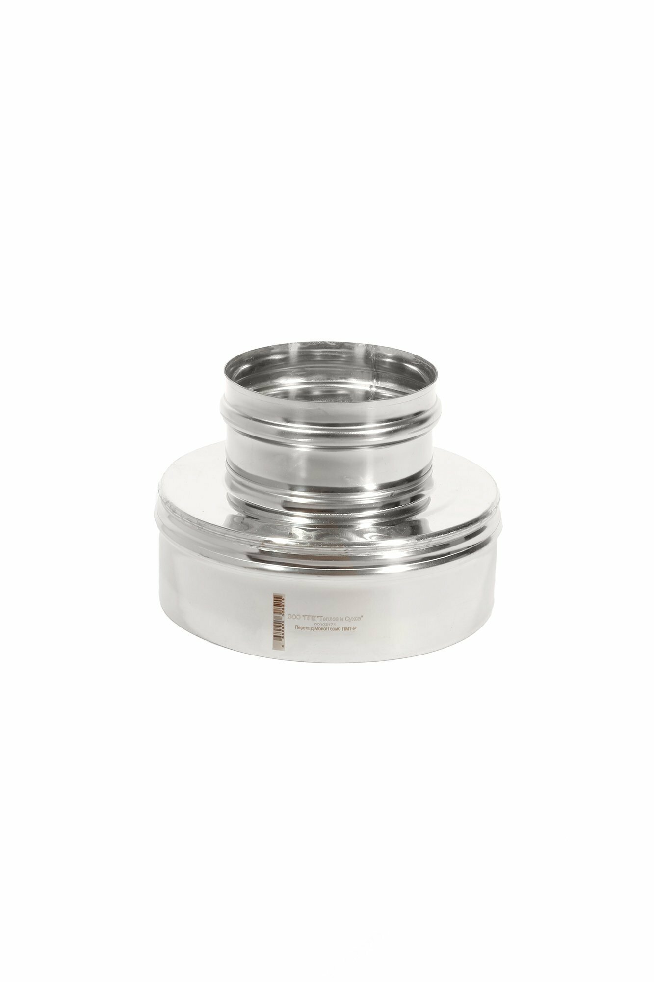 Переход моно на сэндвич d 115 х 180 толщина 0,8 нержавеющая сталь (430) х 0,5 нержавеющая сталь (430)