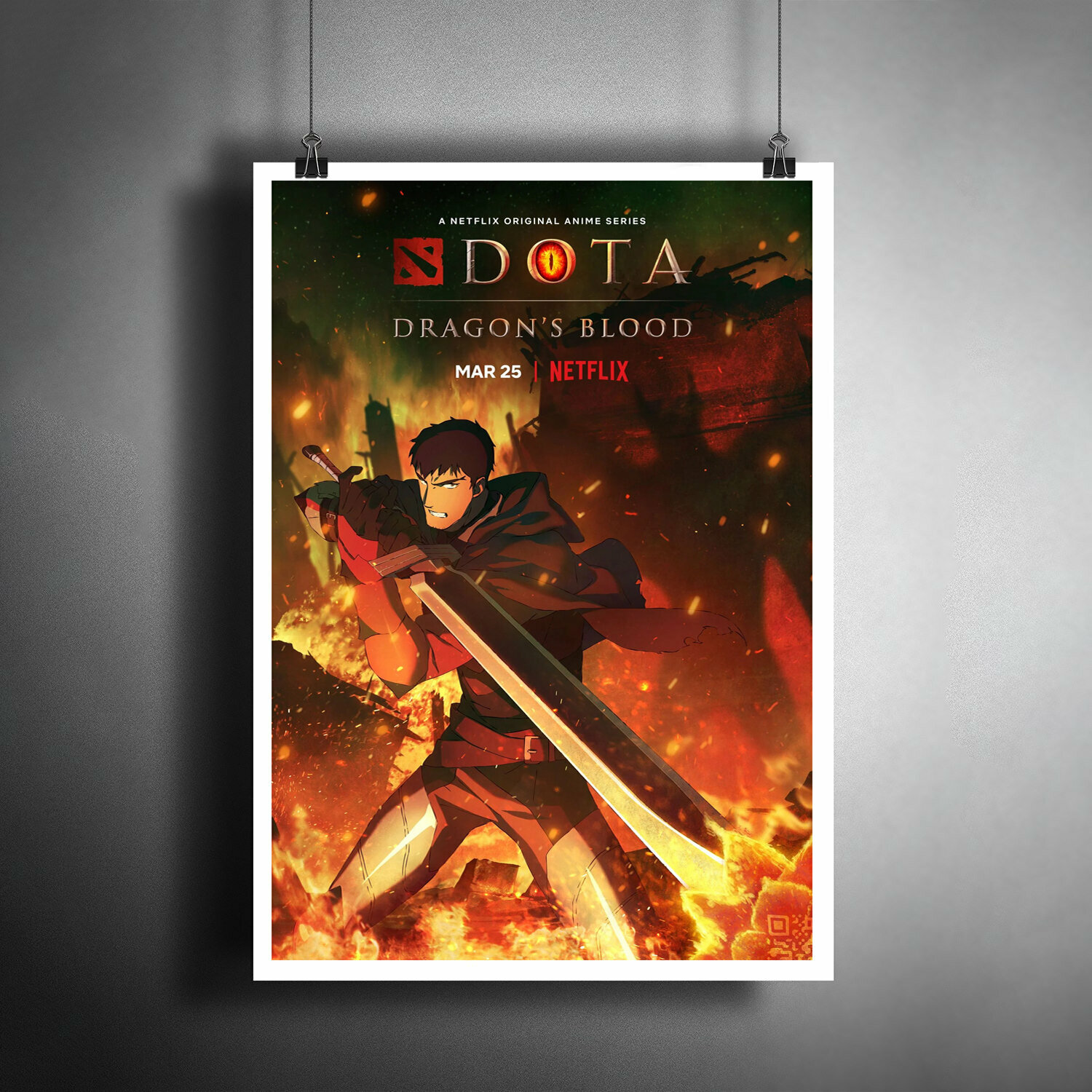 Постер плакат для интерьера "Мульсериал: DOTA: Dragon's Blood. Игра Дота: Кровь Дракона" / Декор дома, офиса, комнаты, квартиры A3 (297 x 420 мм)