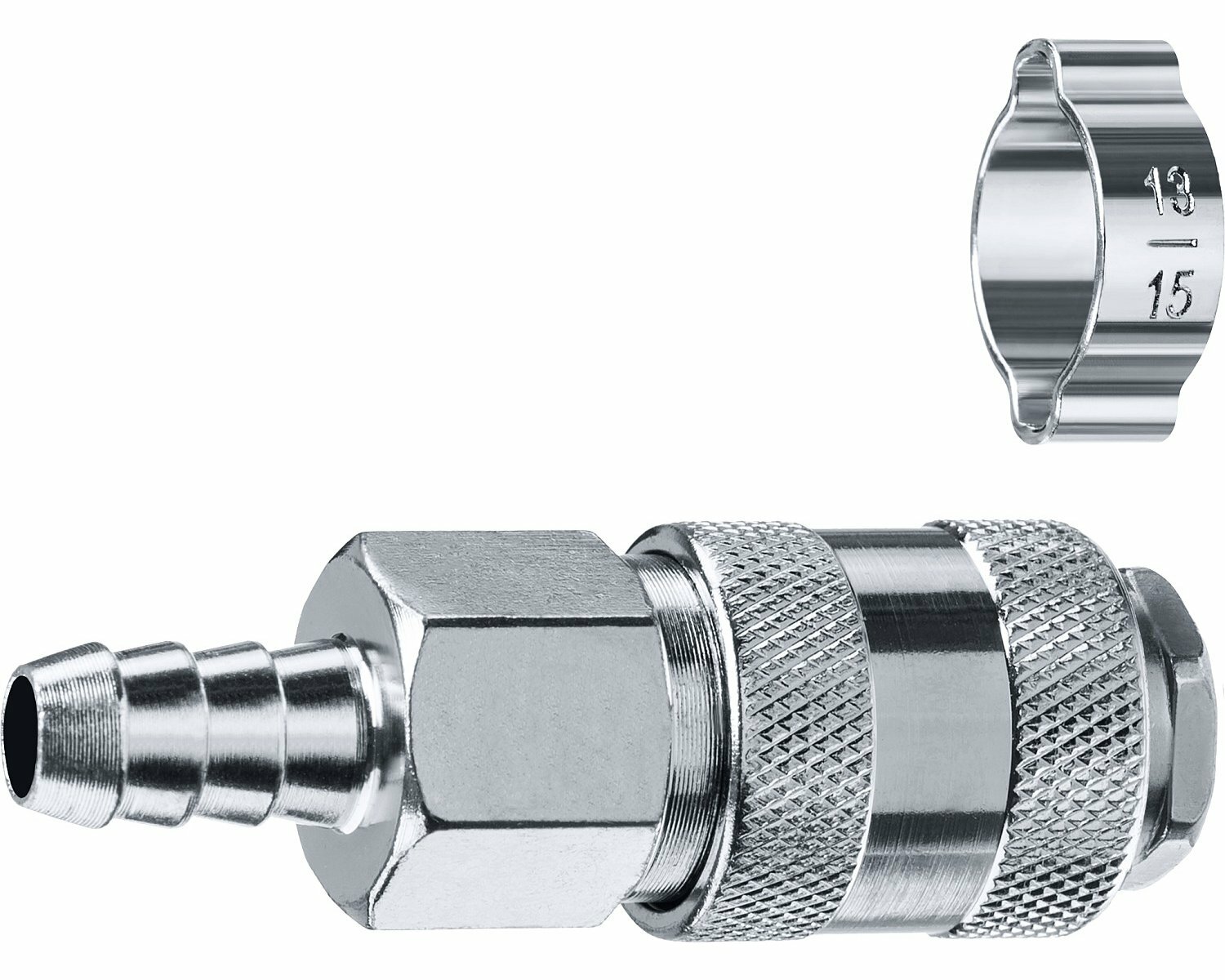 Штуцер ЗУБР елочка 10 мм рапид муфта с обжимным хомутом Профессионал