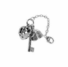 Серебряный брелок Ключик-колокольчик