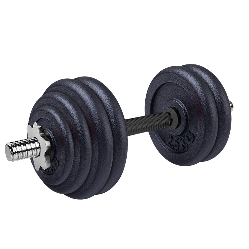 Гантель разборная чугунная 15 кг Voitto - d26, Комплектация №2 с обрезиненной ручкой