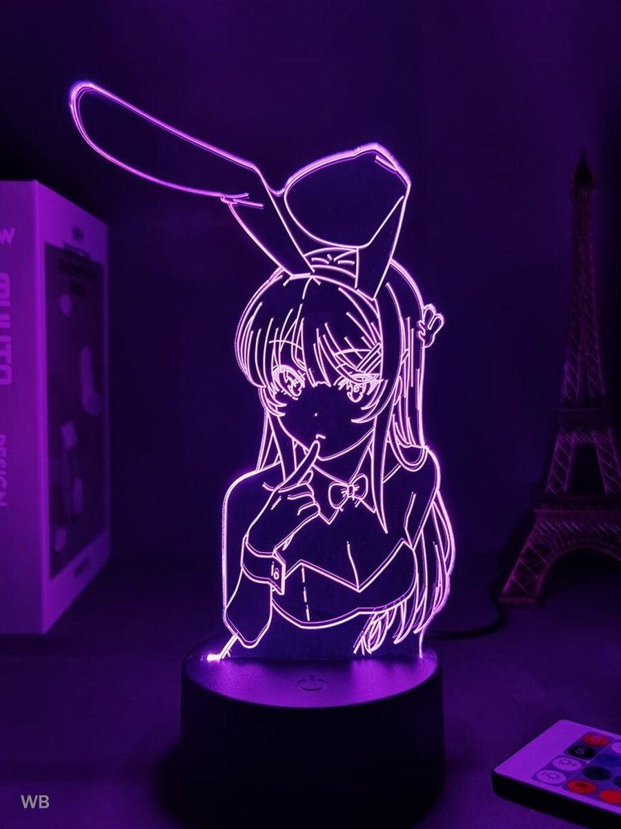 Ночник Аниме Жизнь в альтернативном мире с нуля - Anime Re: Zero. Подарок фанату аниме и манги — декор в комнату с любимыми персонажами, в стиле отаку и японской анимации.