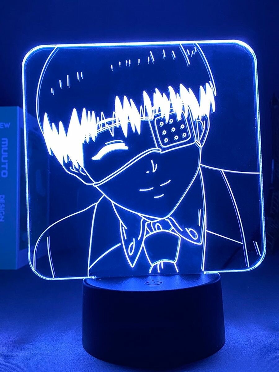 Ночник Аниме Токийский Гуль - Anime Tokyo Ghoul. Подарок фанату аниме и манги — декор в комнату с любимыми персонажами, в стиле отаку и японской анимации.