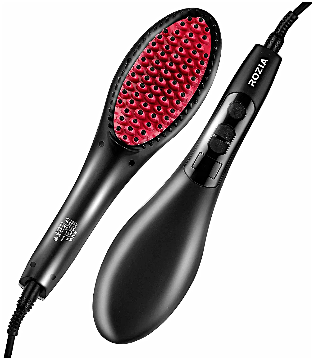Профессиональная плойка для волос Rozia, Выпрямитель-расческа для волос, Утюжок, Расческа Rozia, Черный