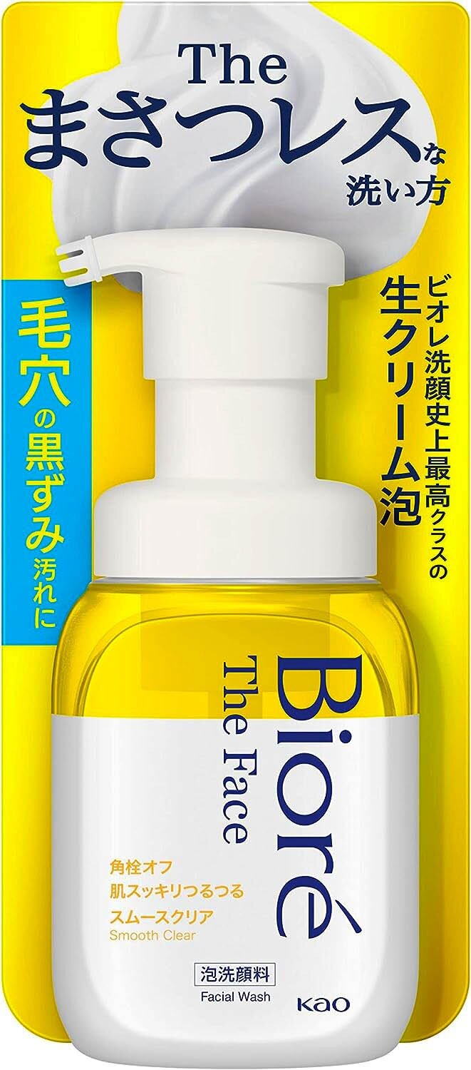 Kao Biore The Face Foam Smooth Clear Пенка для умывания очищающая для гладкости кожи с ароматом Бергамота 200 мл