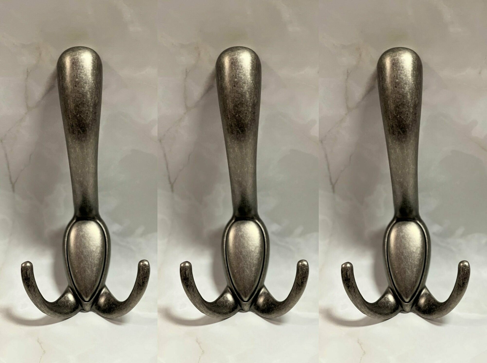 Крючок трехрожковый HOOK №9, античное серебро (3 шт)