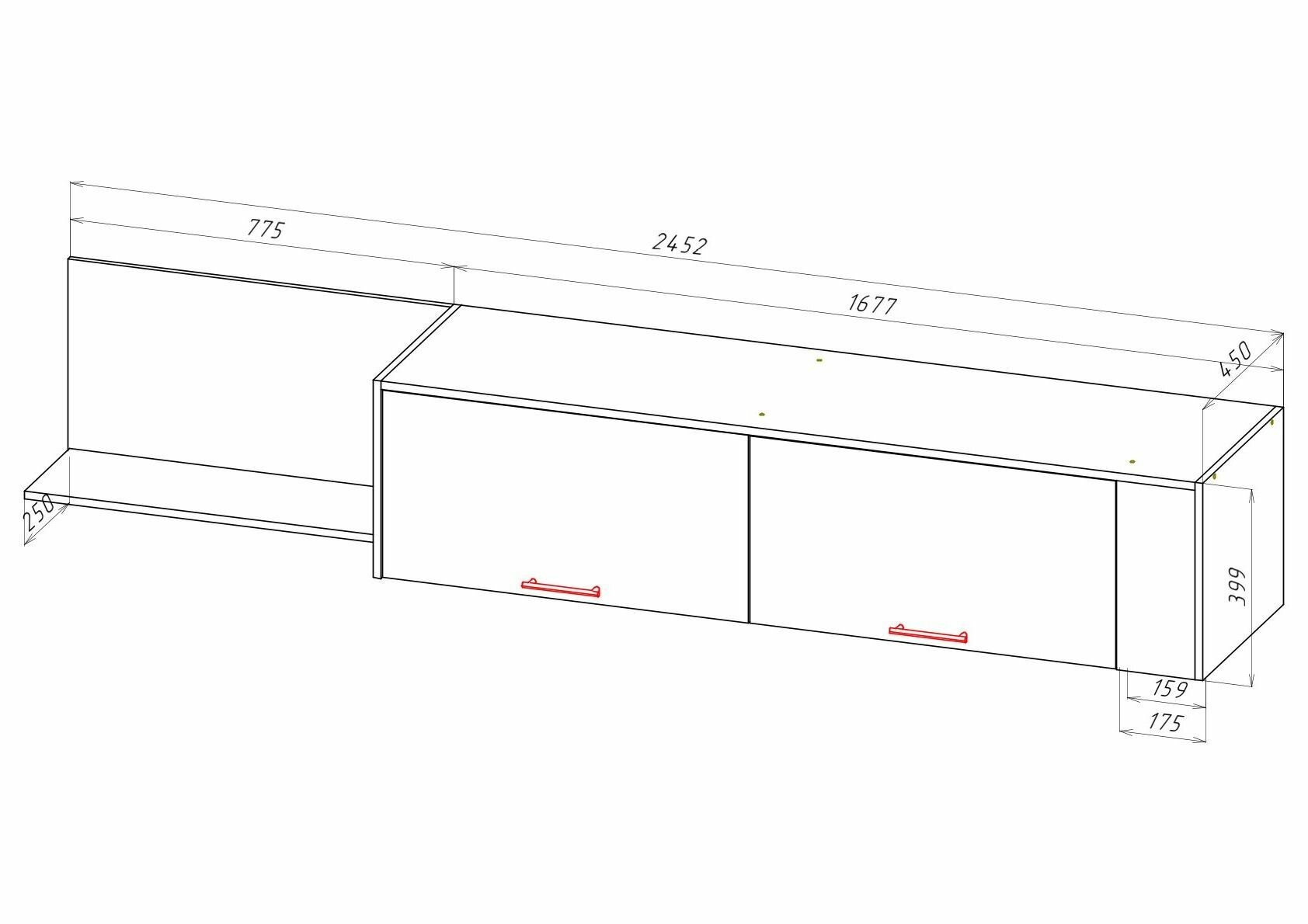 Антресоль для Бонн Элегант (угол слева) 140 см, высота с Антресолью 250 см Венге магия/Белый