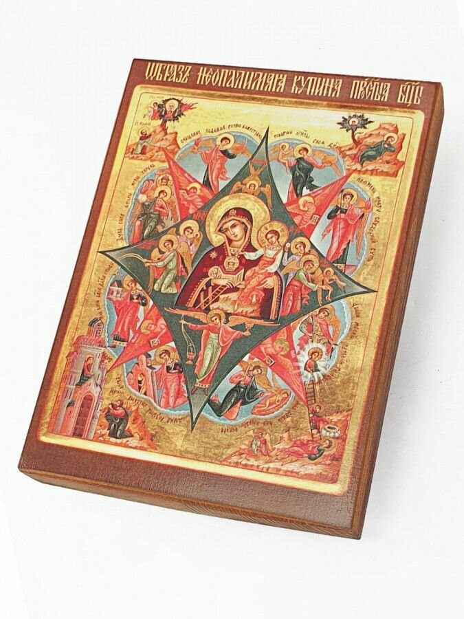 Икона Неопалимая Купина, под старину, 20х23 см