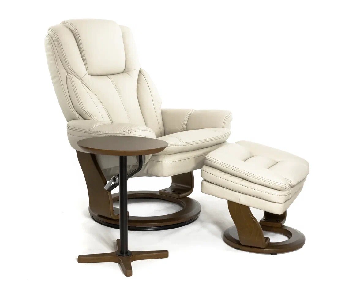 Кресло реклайнер FALTO Hana (оттоманка, натуральная кожа Nappa, бежевый)