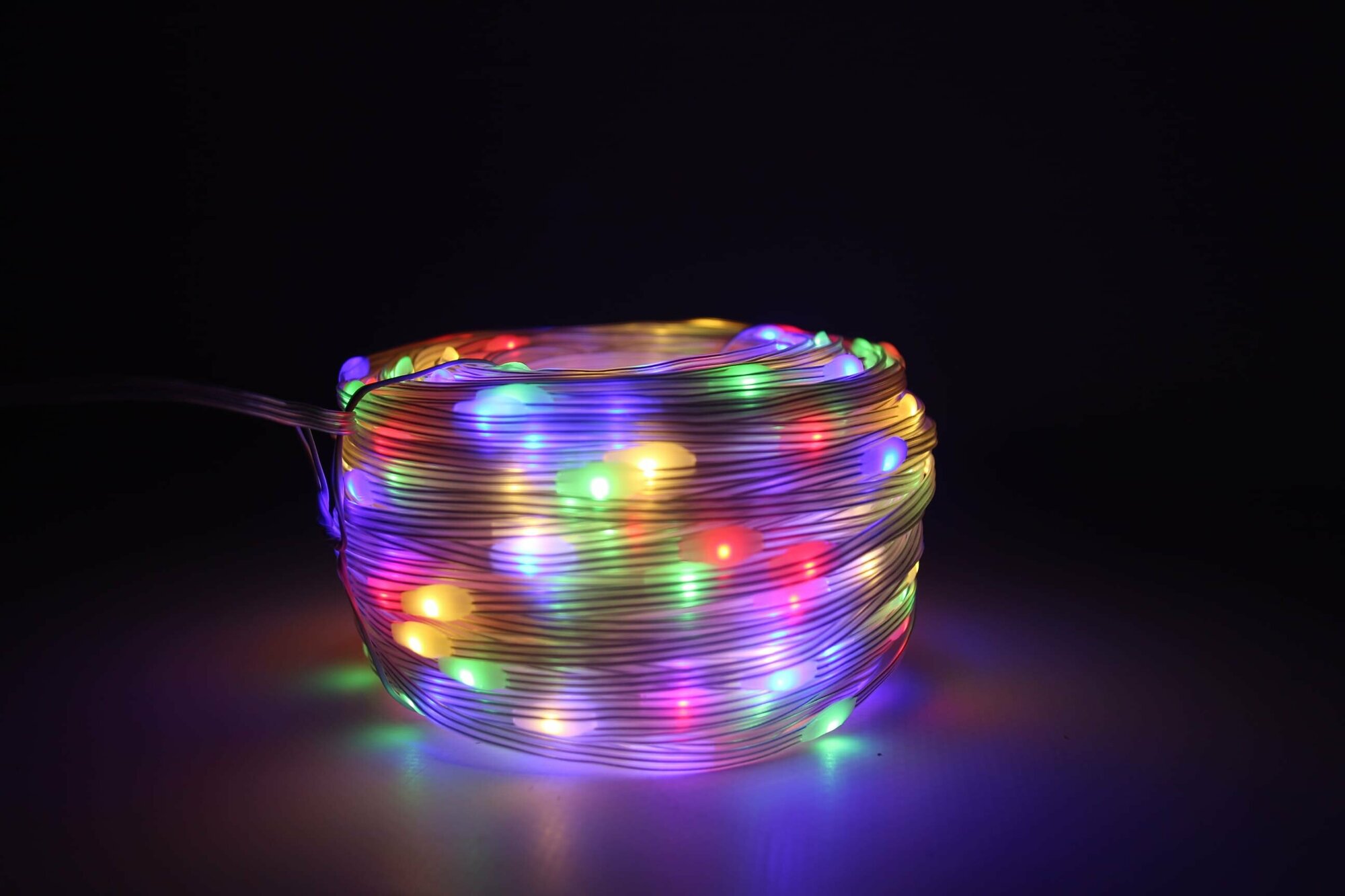 Новогодняя гирлянда уличная линейная, 1000 LED, разноцветная, прозрачный провод, "капли", 100 метров, 8 режимов