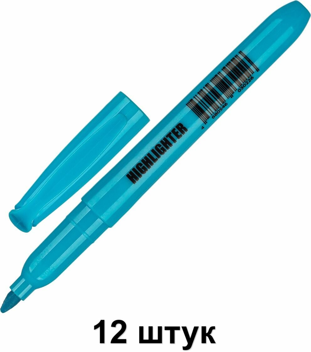 Attache Текстовыделитель Голубой, 1-3,9 мм, 12 шт