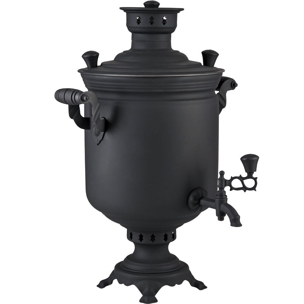 Самовар комбинированный 7 литров формы «Банка», категория «Эксклюзив», «Графит»