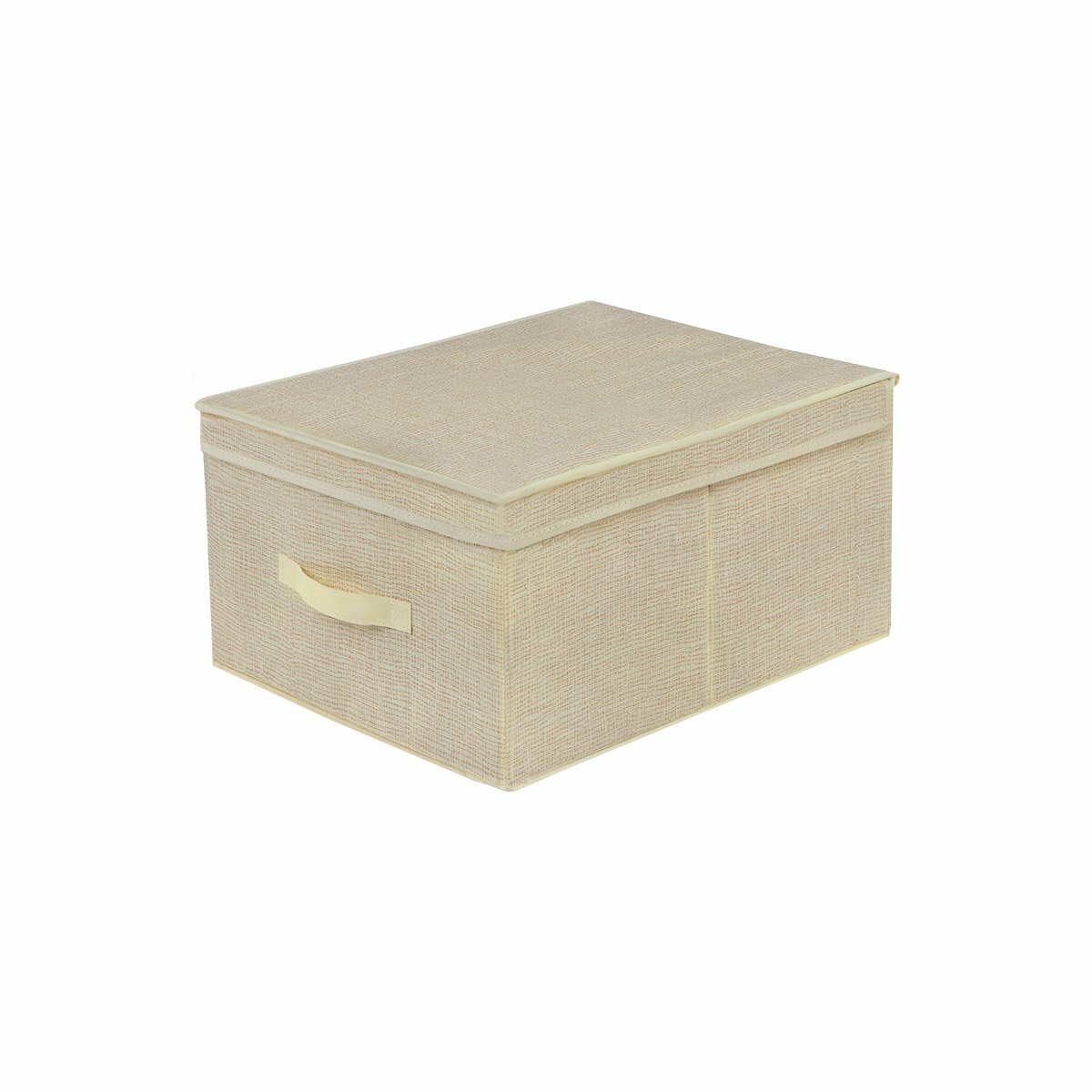 Коробка для хранения с ручкой текстиль 40x50x25 см PET нетканое полотно с принтом картон толщиной