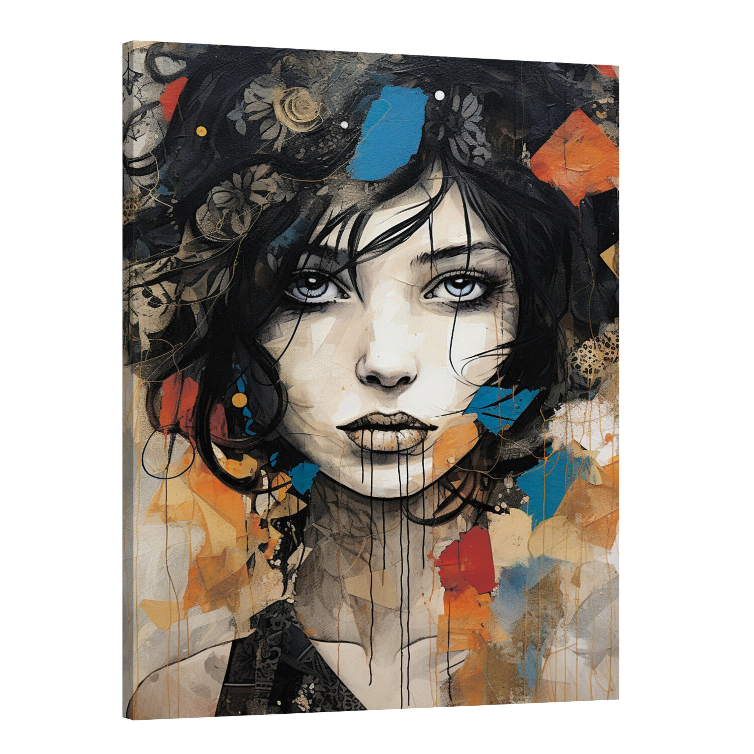 Интерьерная картина 50х70 "Взгляд девушки в живописи"