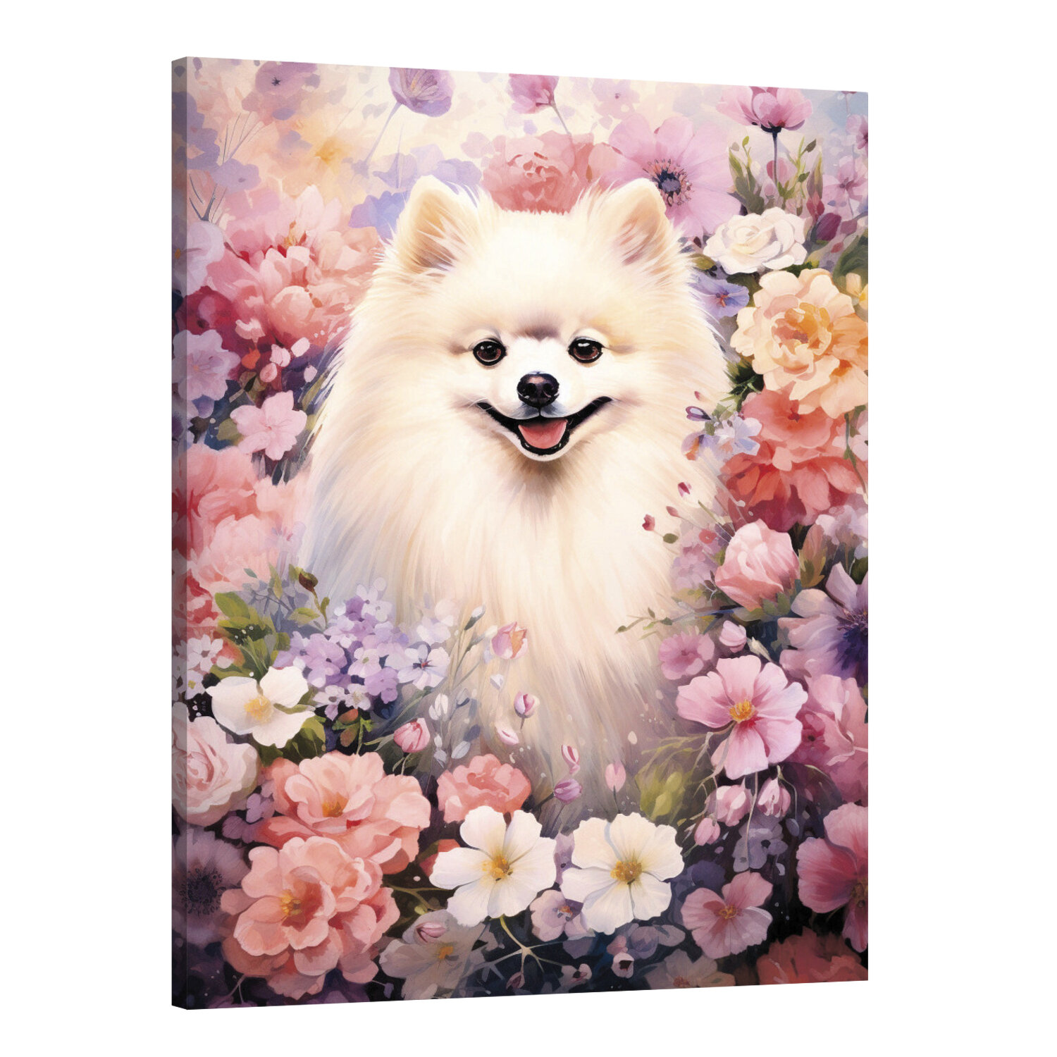 Интерьерная картина 50х70 "Шпиц: воплощение нежности и чарующей красоты"