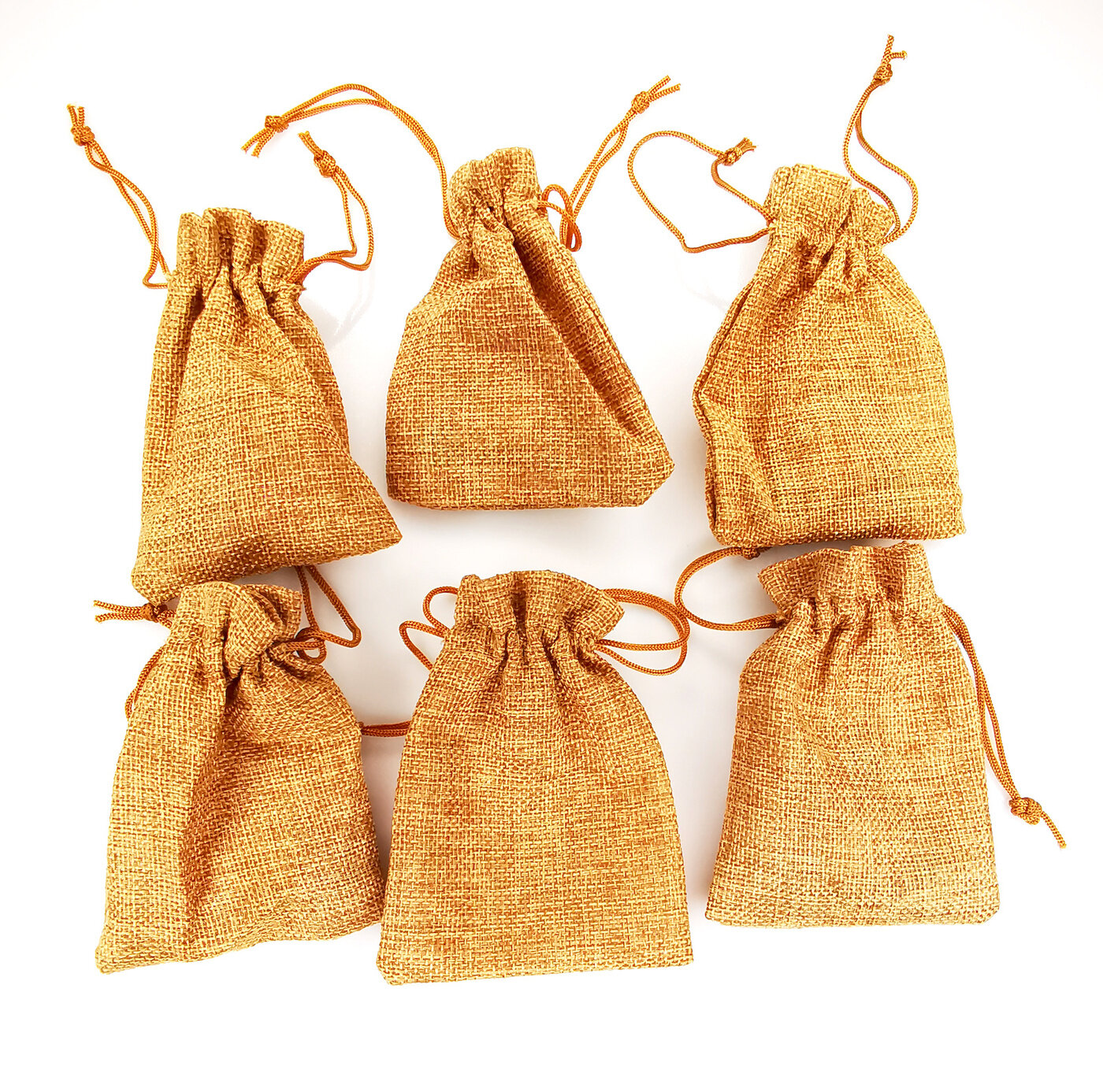 Мешочек подарочный "Лён" 6 шт. 11*8, цвет бежевый (Льняной экомешочек)