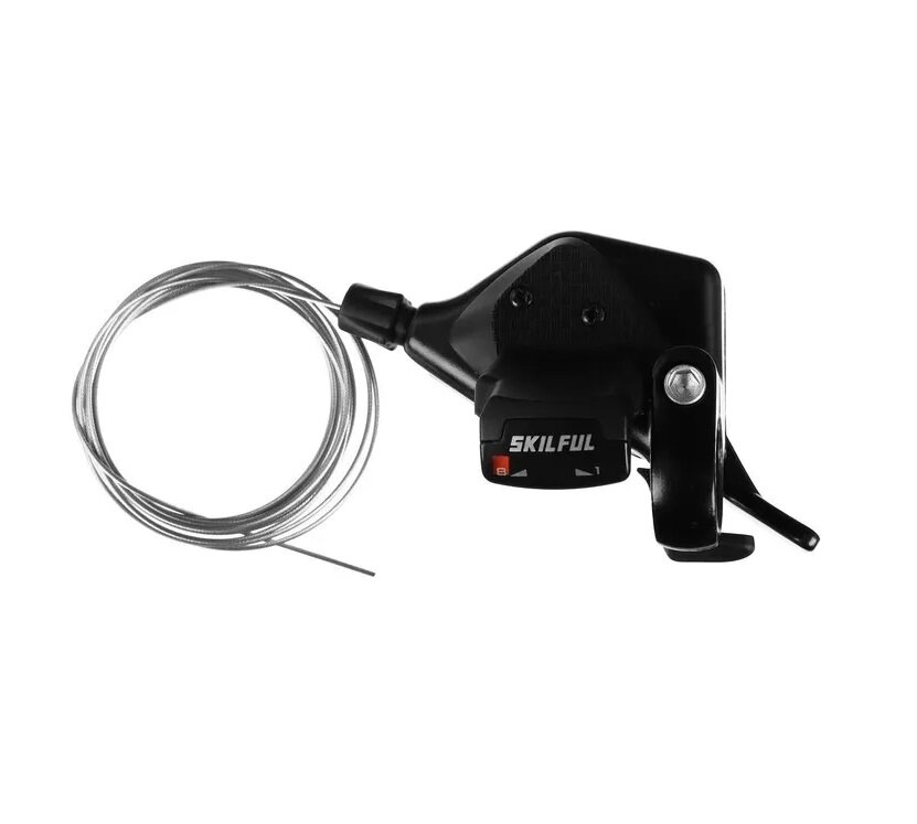 Шифтер (совместим с Shimano), правый - 8 ск, черный с трос 2050 мм.