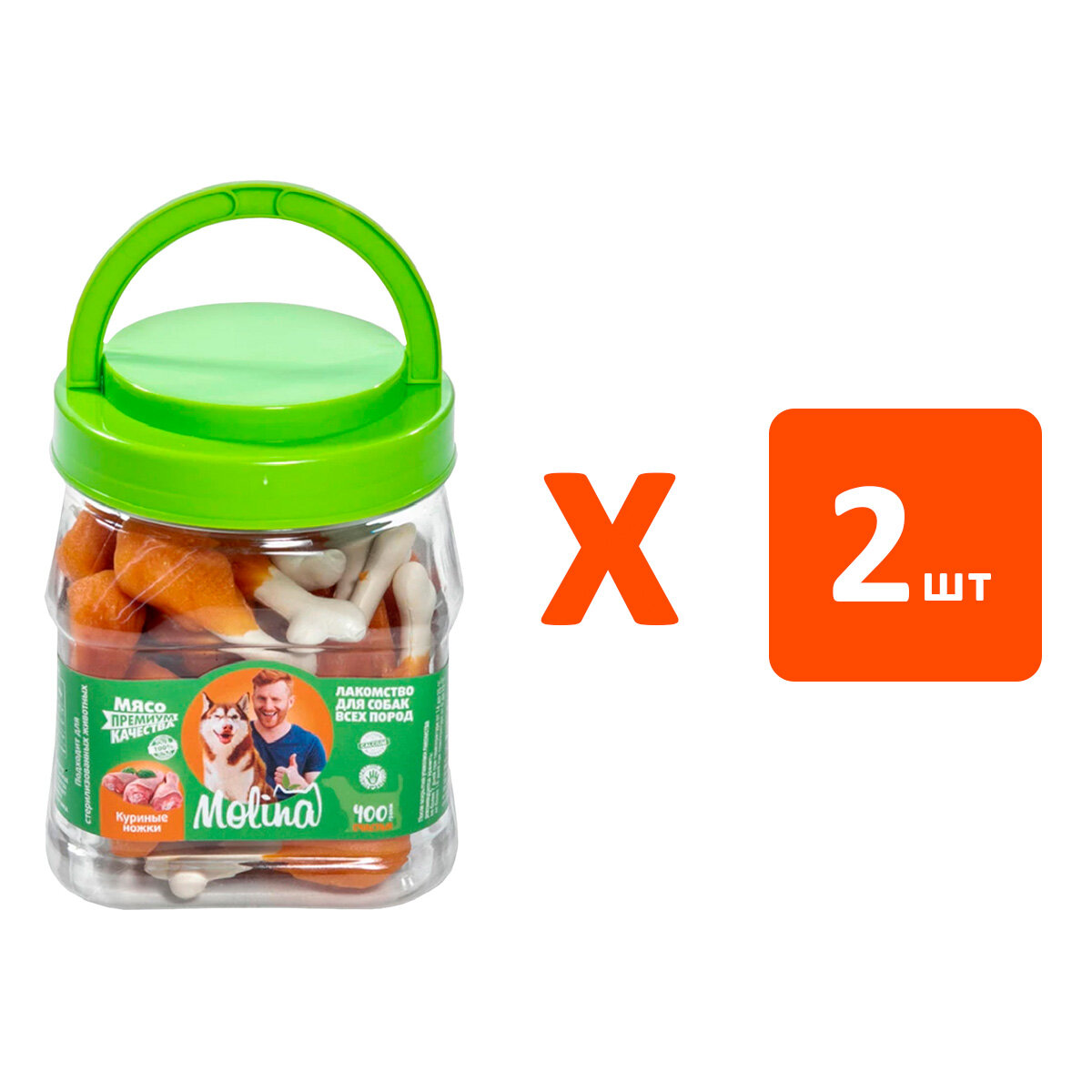 Лакомство MOLINA для собак всех пород куриные ножки 400 гр 1 шт х 2