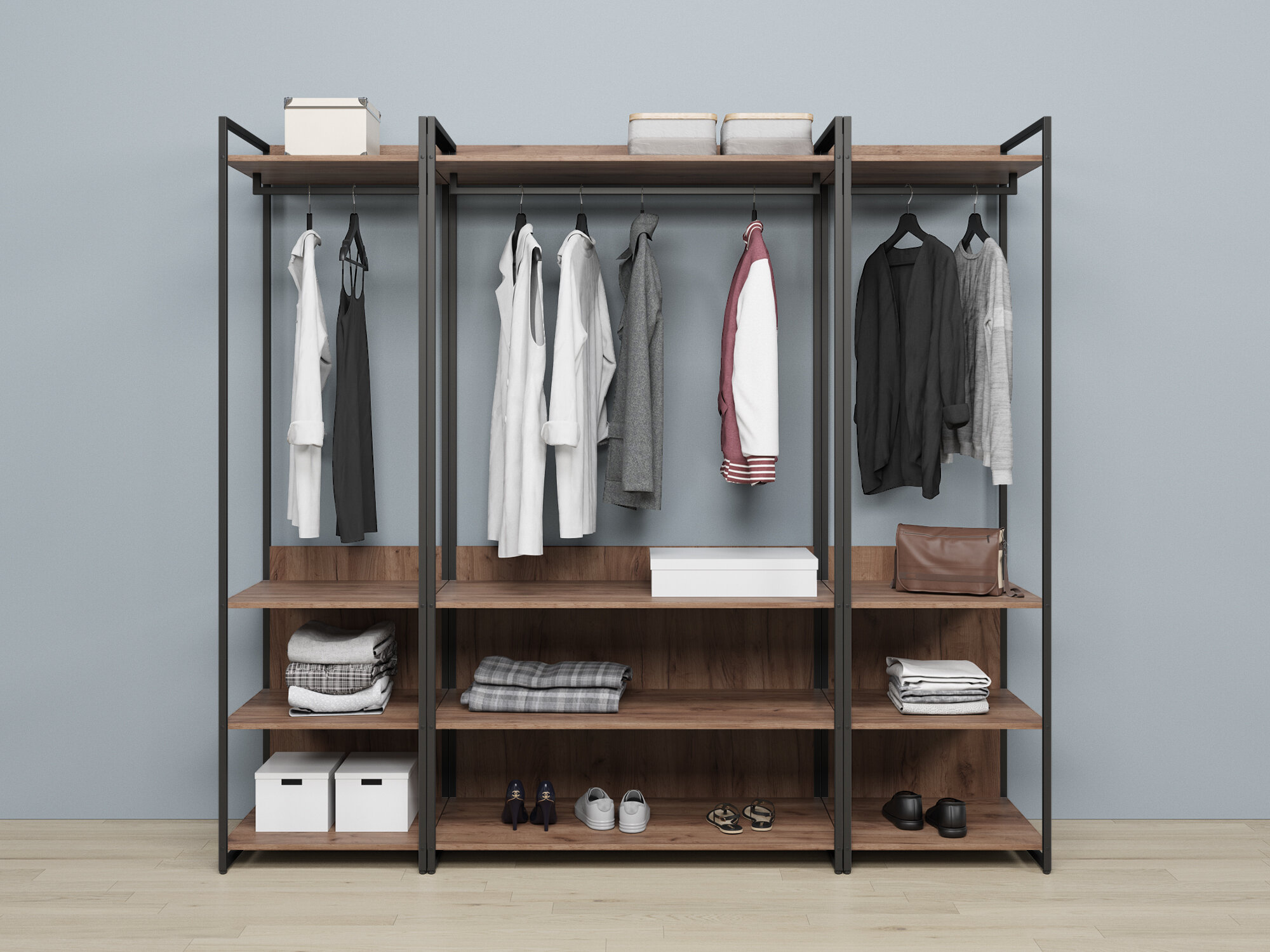 Гардеробная система Urban Лофт 06 Черный/Дуб крафт табак