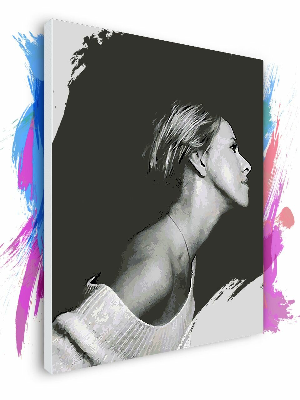 Картина по номерам на холсте Ксения Собчак ЧБ, 70 х 90 см