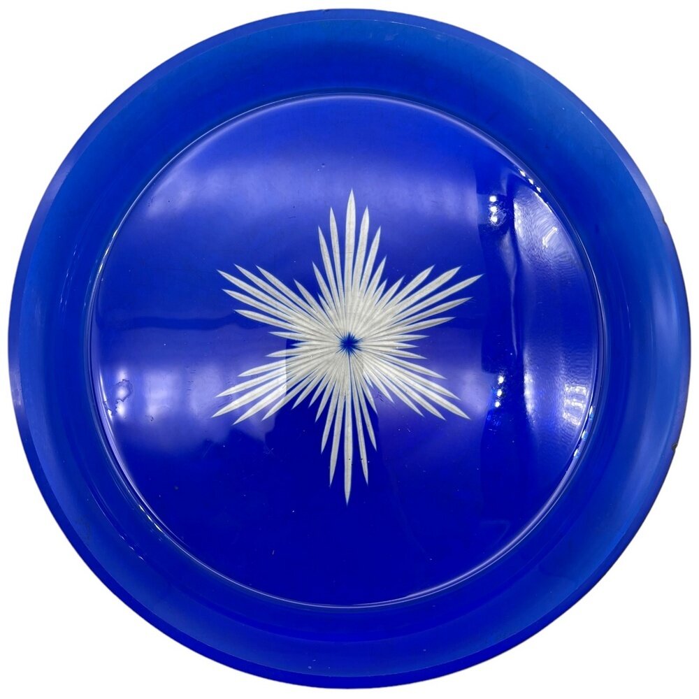 Блюдо (поднос) для прибора для вина "Снежинка", 28.5 см, 1960-1970 гг, Дятьковский ХЗ, СССР