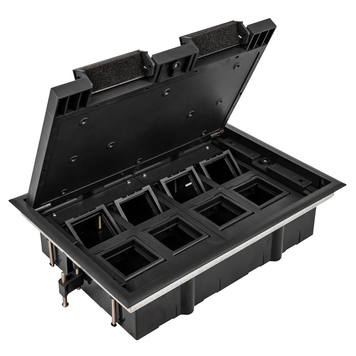 Лючок для горизонтальной установки 8 модулей 45х45мм, с крышкой, цвет серый, Donel