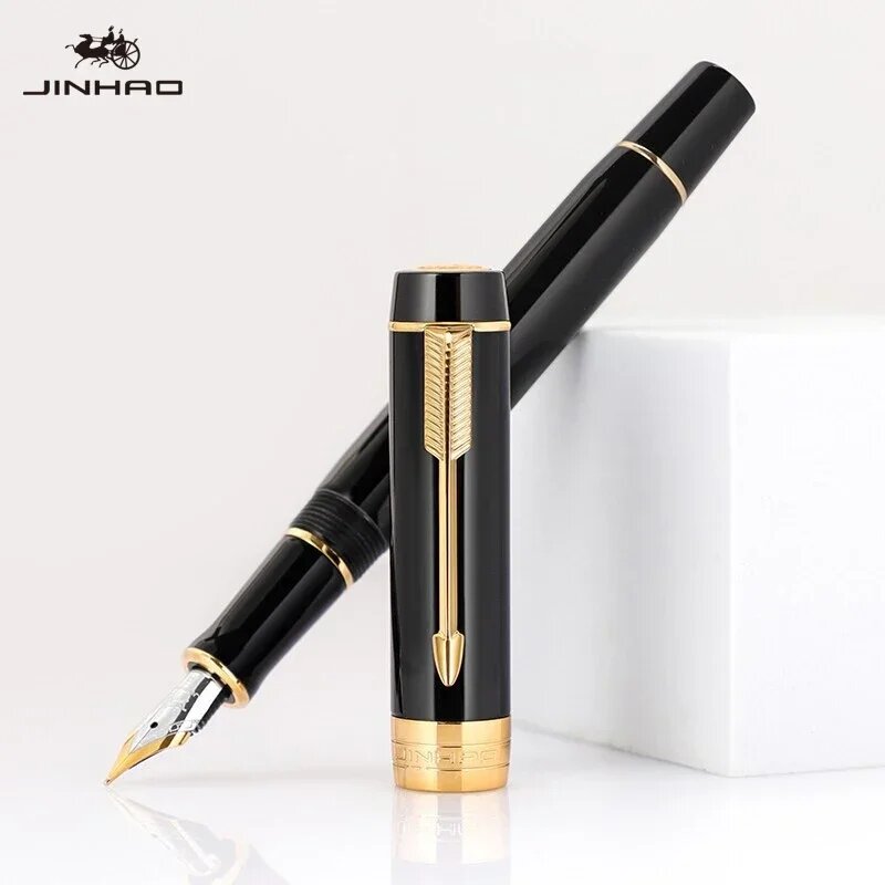 JINHAO 100 Мини каучуковая перьевая ручка, Centennial M, Gold-Black