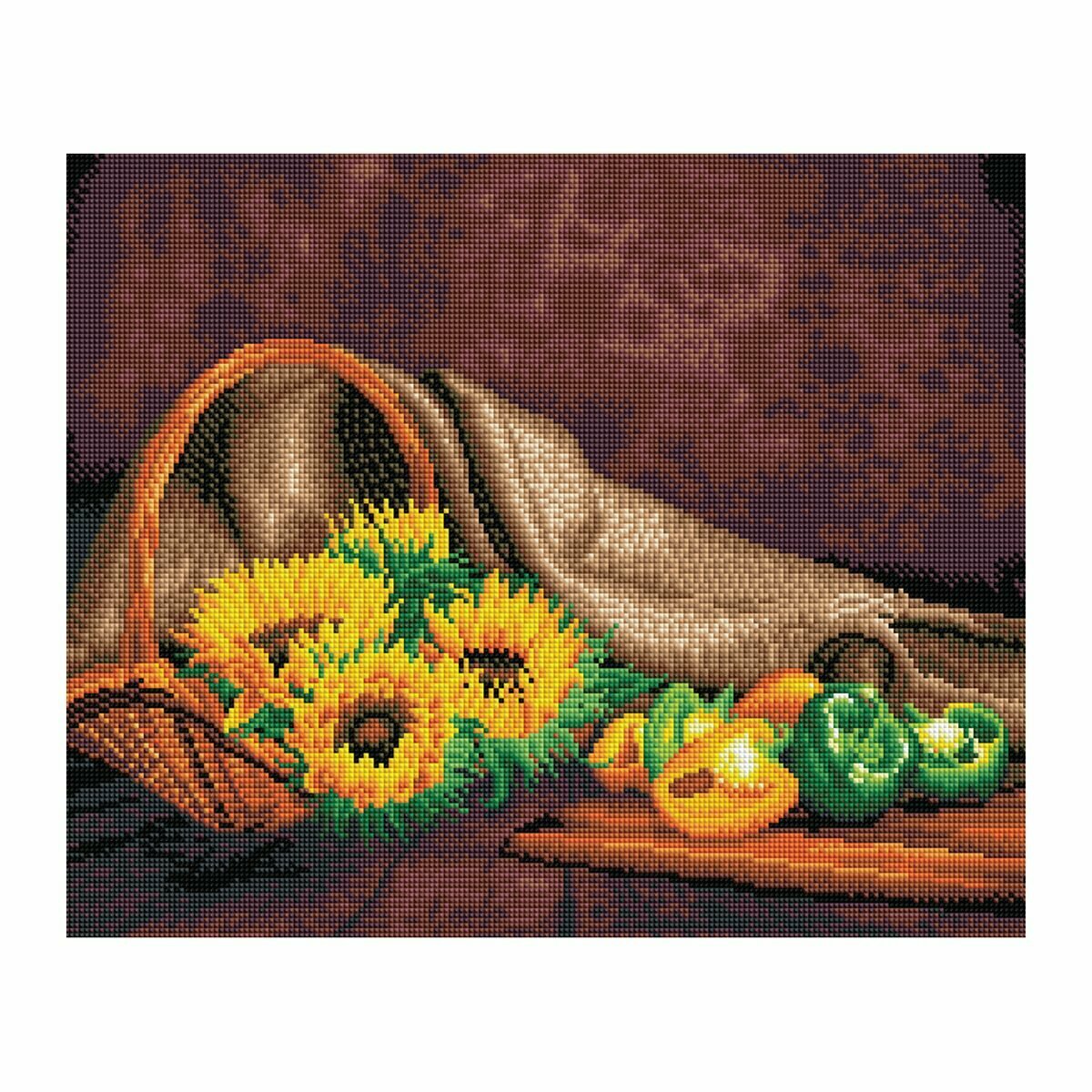 Набор для изготовления алмазной мозаики Три Совы "Натюрморт с подсолнухами", 40x50см, холст, картонная коробка (АМ4050_47553)