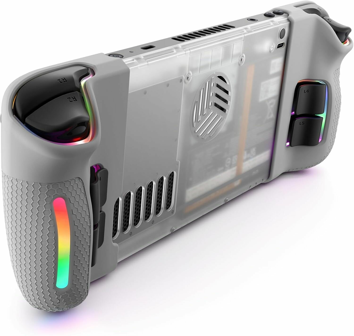 JSAUX Прозрачная задняя пластина RGB-версия для Steam Deck OLED/LCD, самодельный прозрачный сменный чехол для задней панели, совместимый с Steam Deck