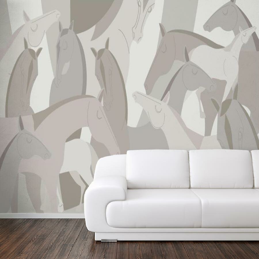 Фотообои Кони орнамент абстрактный 14-1021-L-Флекс 270 x 400 см (ВхШ) Бесшовные, флизелиновые, влагостойкие обои